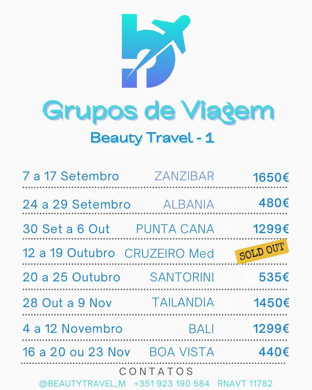 Grupos de Viagem - Beauty Travel